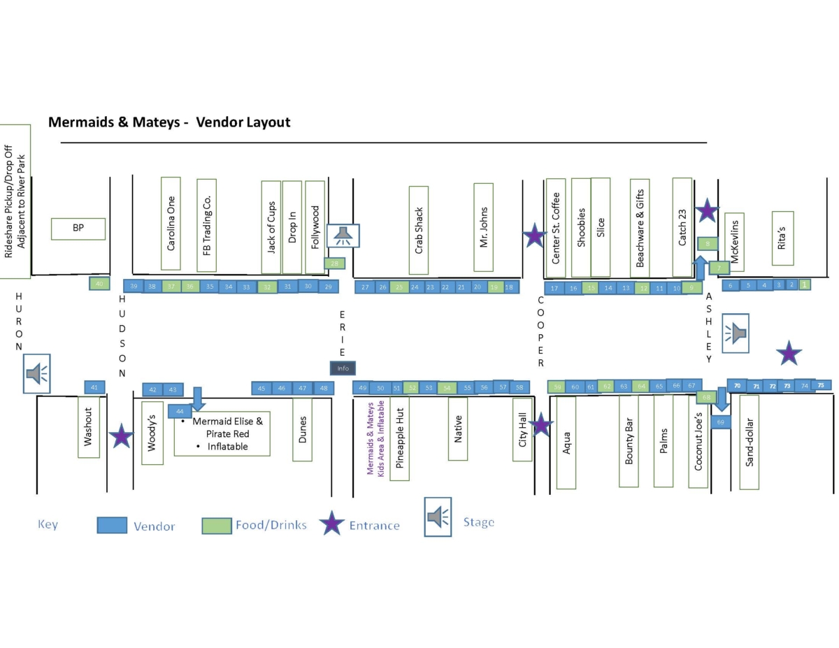 Mermaids & Mateys Vendor Map & List - Visit Folly Beach, SC - Official ...